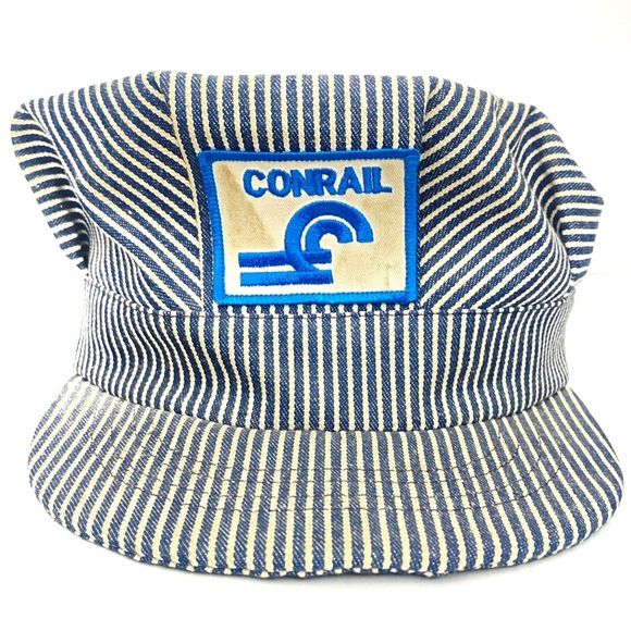 Vintage | Accessories | Vintage Conrail Train Conductor Blue White ...